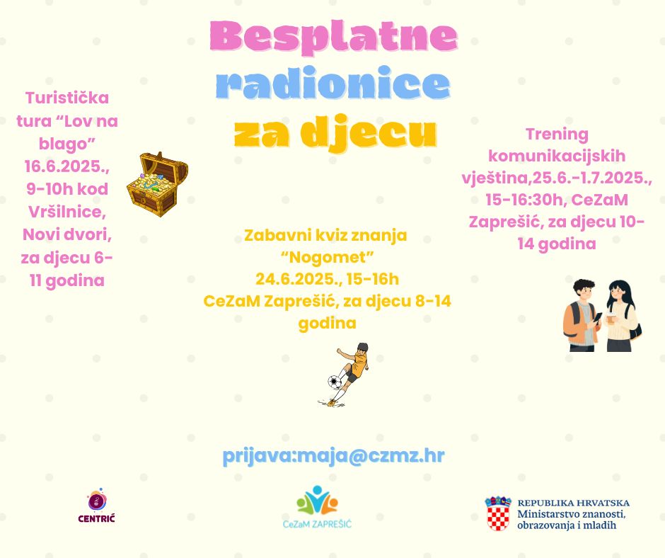 Besplatne radionice za djecu - CeZaM Zaprešić
